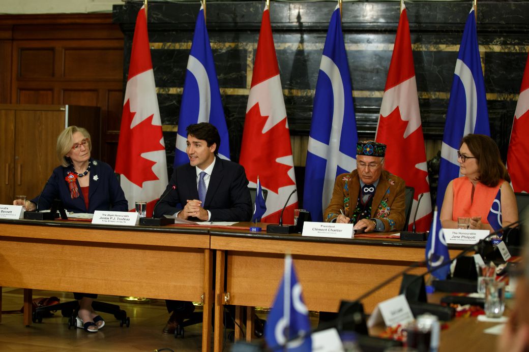 Prime Minister Justin Trudeau attends the Métis National Council-Crown ...