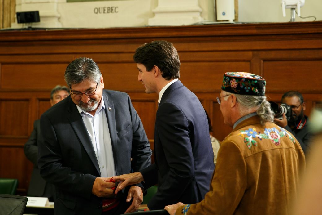 Prime Minister Justin Trudeau attends the Métis National Council-Crown ...