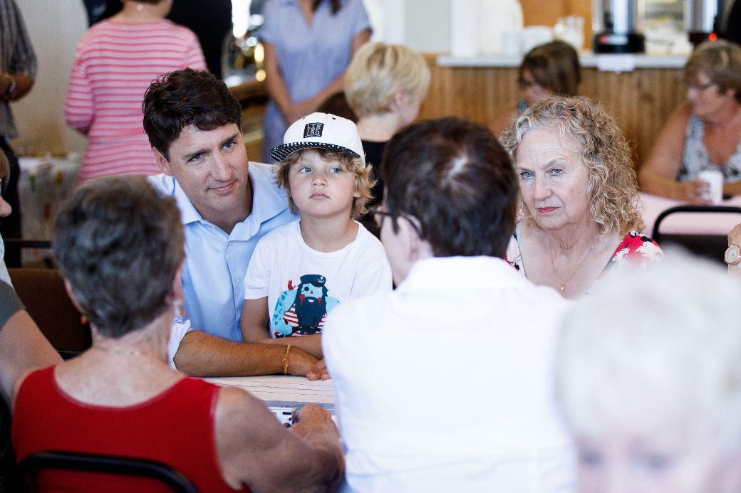 Prime Minister Justin Trudeau meets with seniors at the Milton ...