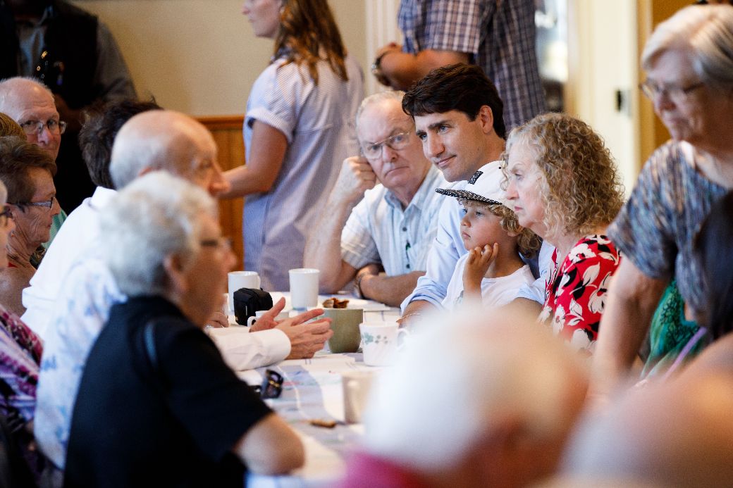 Prime Minister Justin Trudeau meets with seniors at the Milton ...