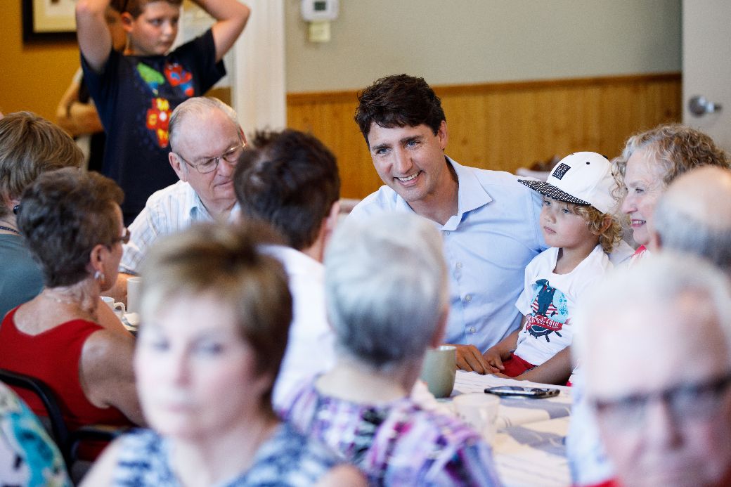 Prime Minister Justin Trudeau meets with seniors at the Milton ...