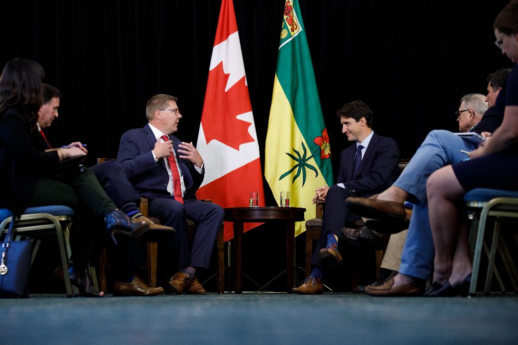 Prime Minister Justin Trudeau meets with Premier of Saskatchewan, Scott ...