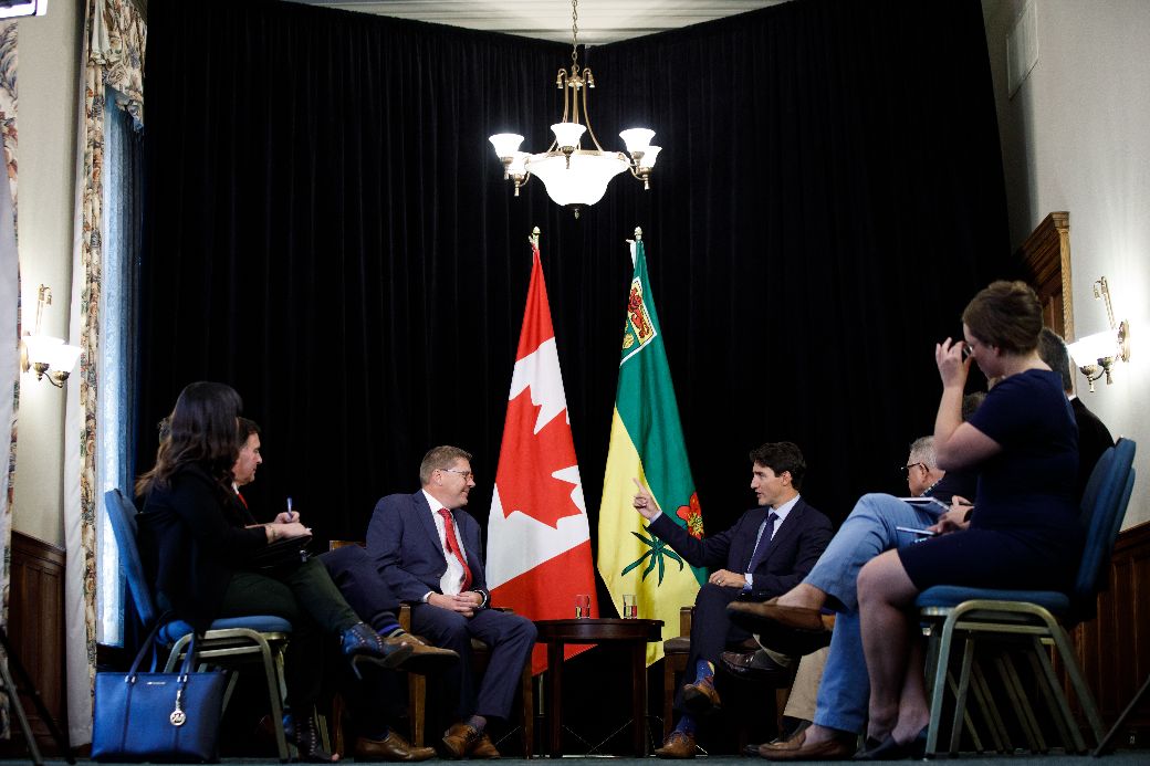 Prime Minister Justin Trudeau meets with Premier of Saskatchewan, Scott ...