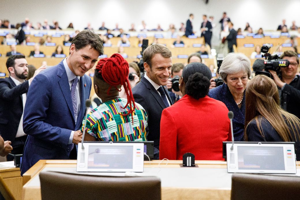 Prime Minister Trudeau, President Macron of France and Prime Minister ...