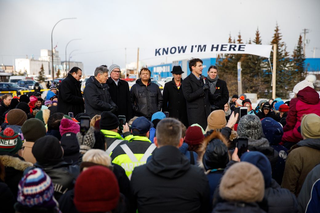 Prime Minister Justin Trudeau attends a community event in Churchill ...