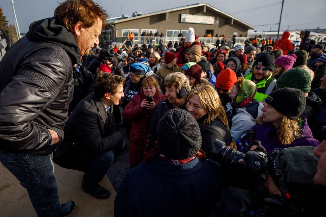 Prime Minister Justin Trudeau attends a community event in Churchill ...