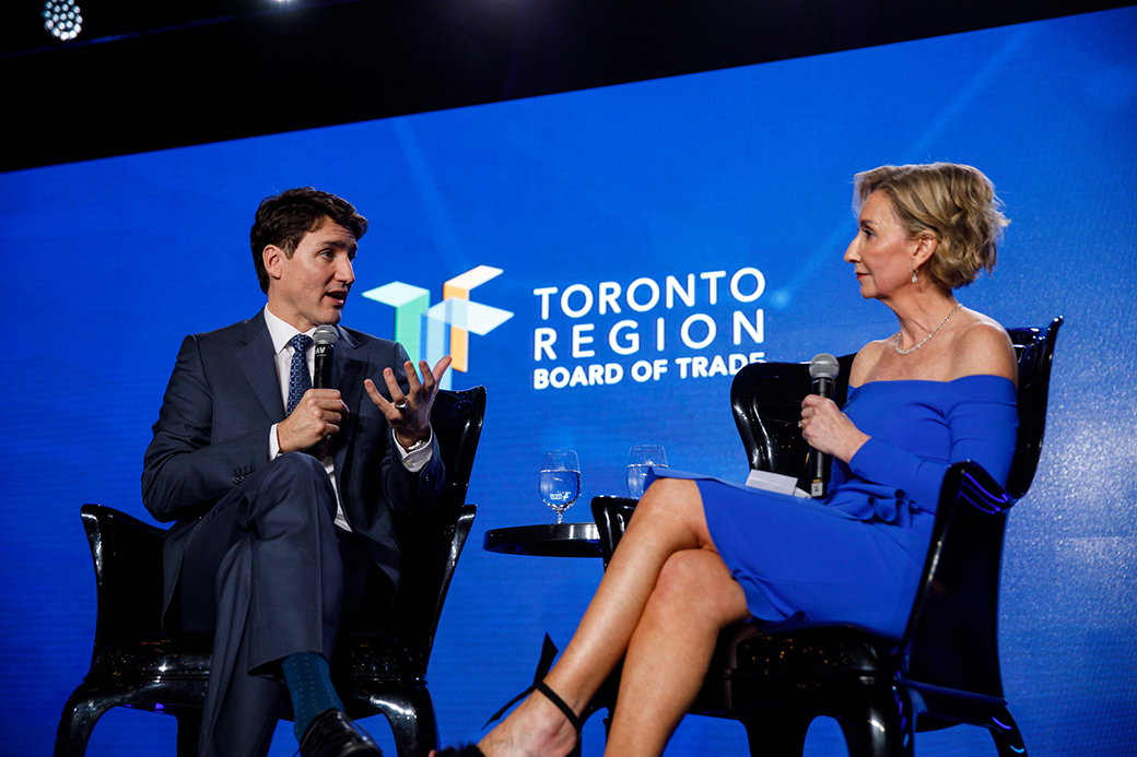 Prime Minister Trudeau participates in an armchair discussion with ...