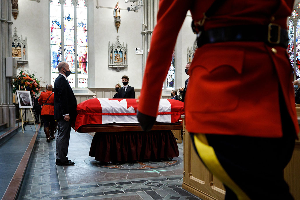 PM Trudeau and Sophie Grégoire Trudeau attend the State Funeral of the ...