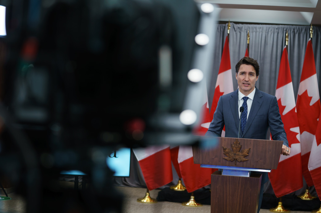 Prime Minister Justin Trudeau delivers remarks during the Generation ...