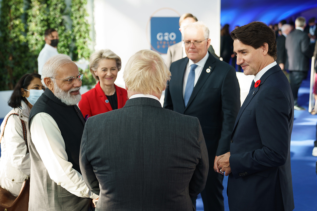 Prime Minister Justin Trudeau attends the G20 Leaders’ Summit in Italy ...