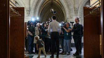 Prime Minister Justin Trudeau brings his son Hadrien to Parliament Hill ...