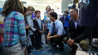 Prime Minister Justin Trudeau and MP Randy Boissonnault meet with ...