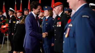 Prime Minister Justin Trudeau participates in a Remembrance Day ...